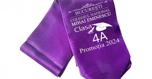 Esarfe Absolvire Mov Personalizata - Clasa 4